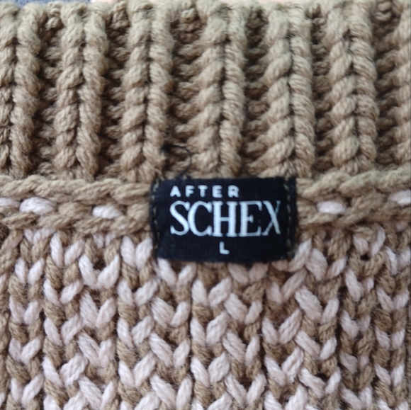 After Schex | Sweaters | After Schex Puff Balloon Sleeve Check Chunky ...
